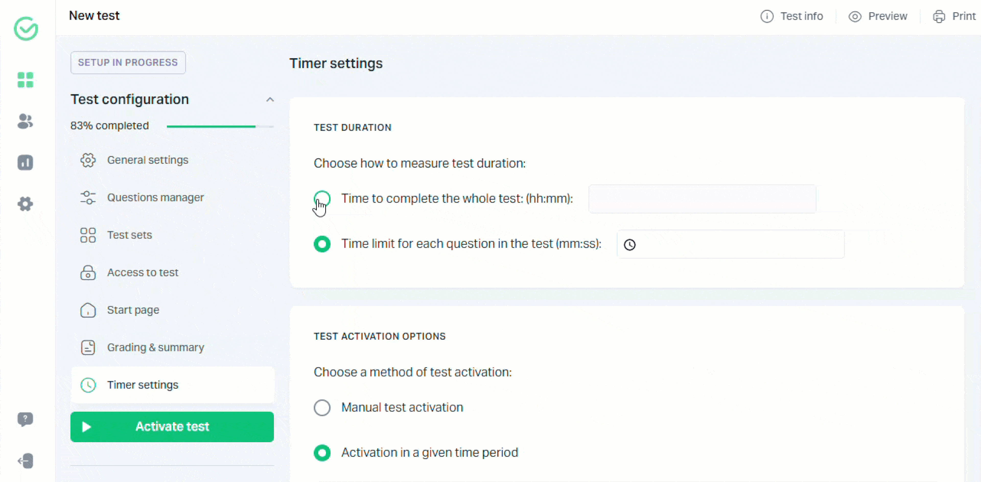 Testportal Time Parameters Help Center